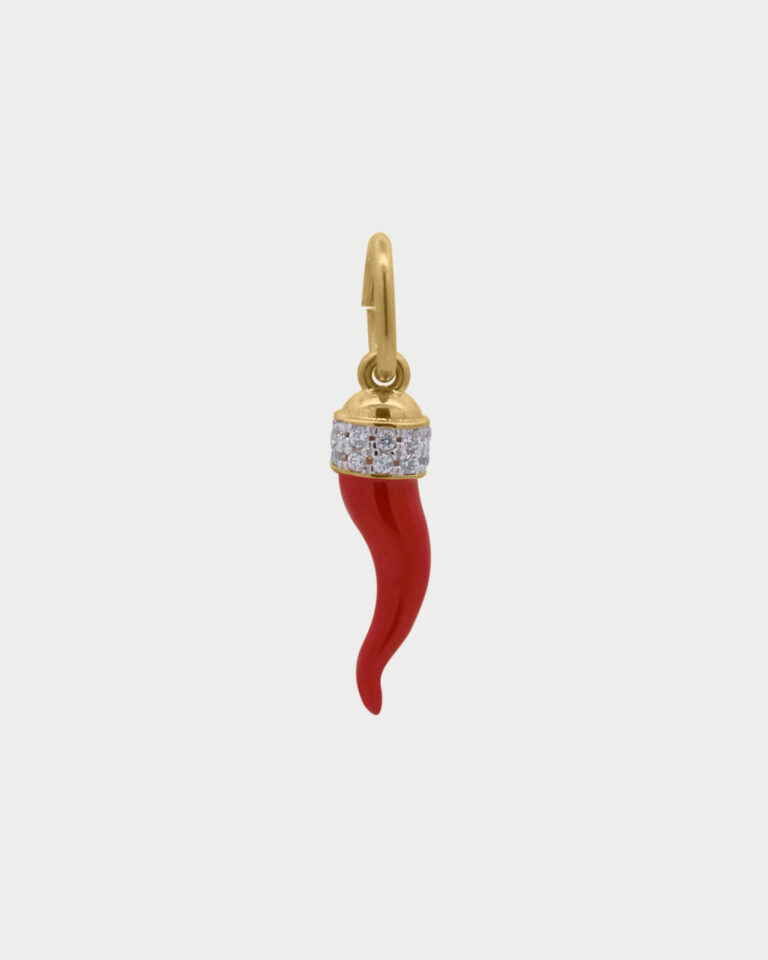 CHARM BAR obesek rdeč rog XL - rumen - Rebecca nakit Slovenija